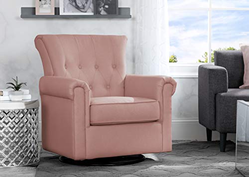 Delta Children Harper Glider Swivel Rocker Chair, Blush