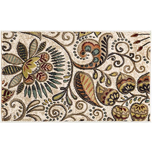 Ivory Modern 2x3 Entry Rug - Indoor Front Door Rug - Small Area Rug - Kitchen Rug - Bath Rug - Contemporary Carpet - Alfombras para Salas
