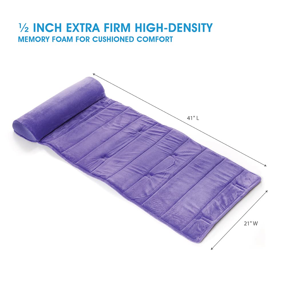 My First - Toddler Nap Mat, Memory Foam Sleeping Mat with a Removable Pillow, Portable and Compact, β21 x 9.5 x 1 inch, Purple, Pack of 1