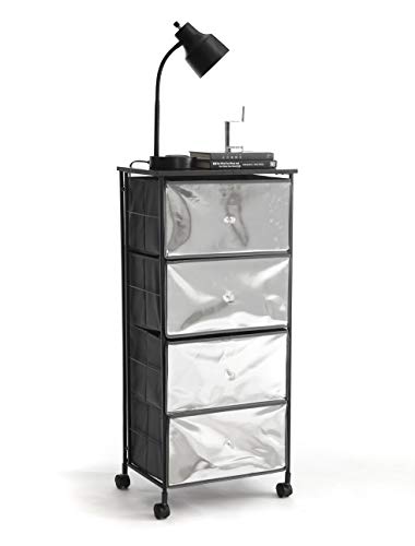 Urban Shop 4 Tier Mirrored Rolling Storage Cart