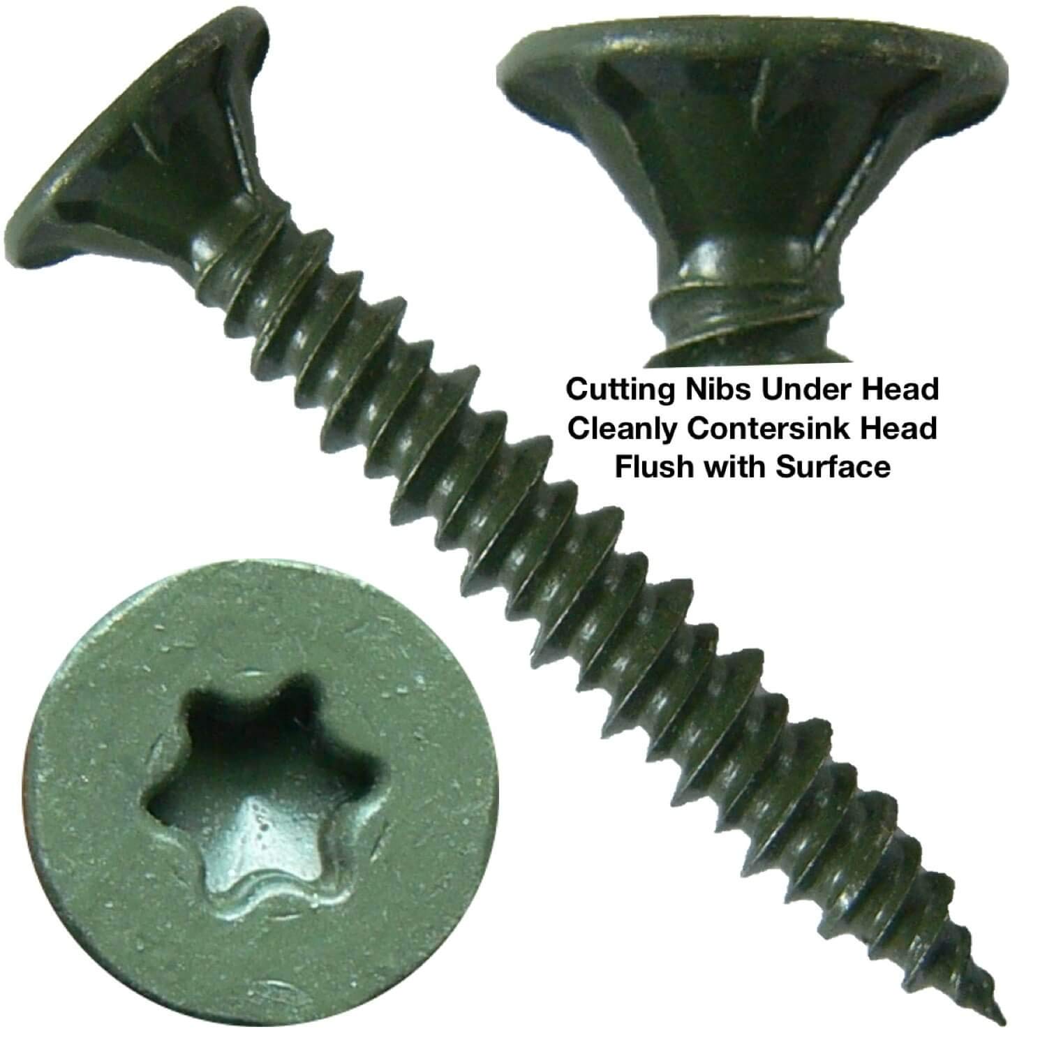 Jake Sales #10x1-1/4" Cement Board Torx/Star Head Screws Sharp Point for Fastening Cement Backer Board/Cement Board/Tile Board - - Torx/Star - T-25 Torx Head (1 Pound 166 Approx. Screw Count)