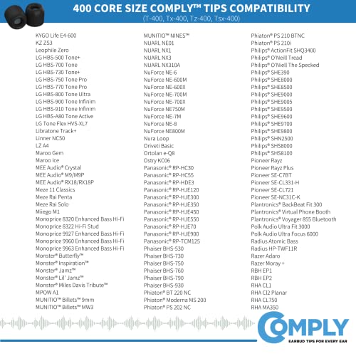 Comply Foam 400 Series Replacement Ear Tips for Bose Quiet Comfort 20, Sennheiser IE 300, Campfire Audio, 7Hertz, NuraLoop & More | Ultimate Comfort | Unshakeable Fit|NO TechDefender | Medium, 3 Pairs