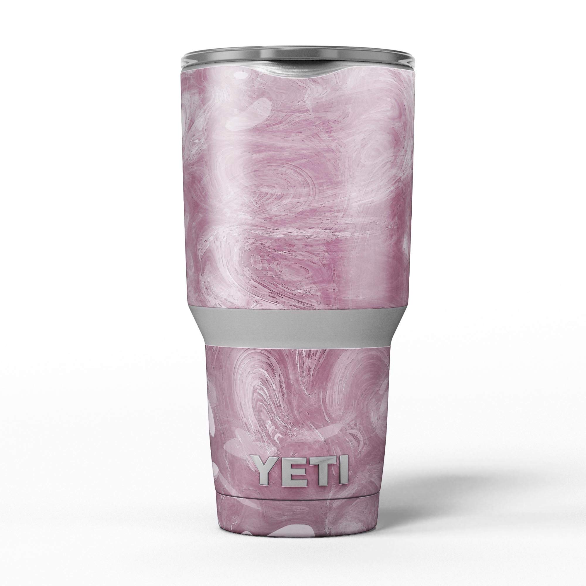 Design Skinz Pink Slate Marble Surface V15 - Skin Decal Vinyl Wrap Kit Compatible with The Yeti Rambler Cooler Tumbler Cups