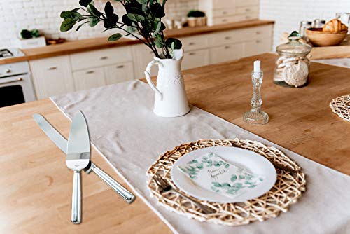 FASHIONCRAFT 2525 Simple Elegance Classic Silver Stainless Steel Cake Knife Set, Wedding Cake Knife and Server Set β One Size (Silver)