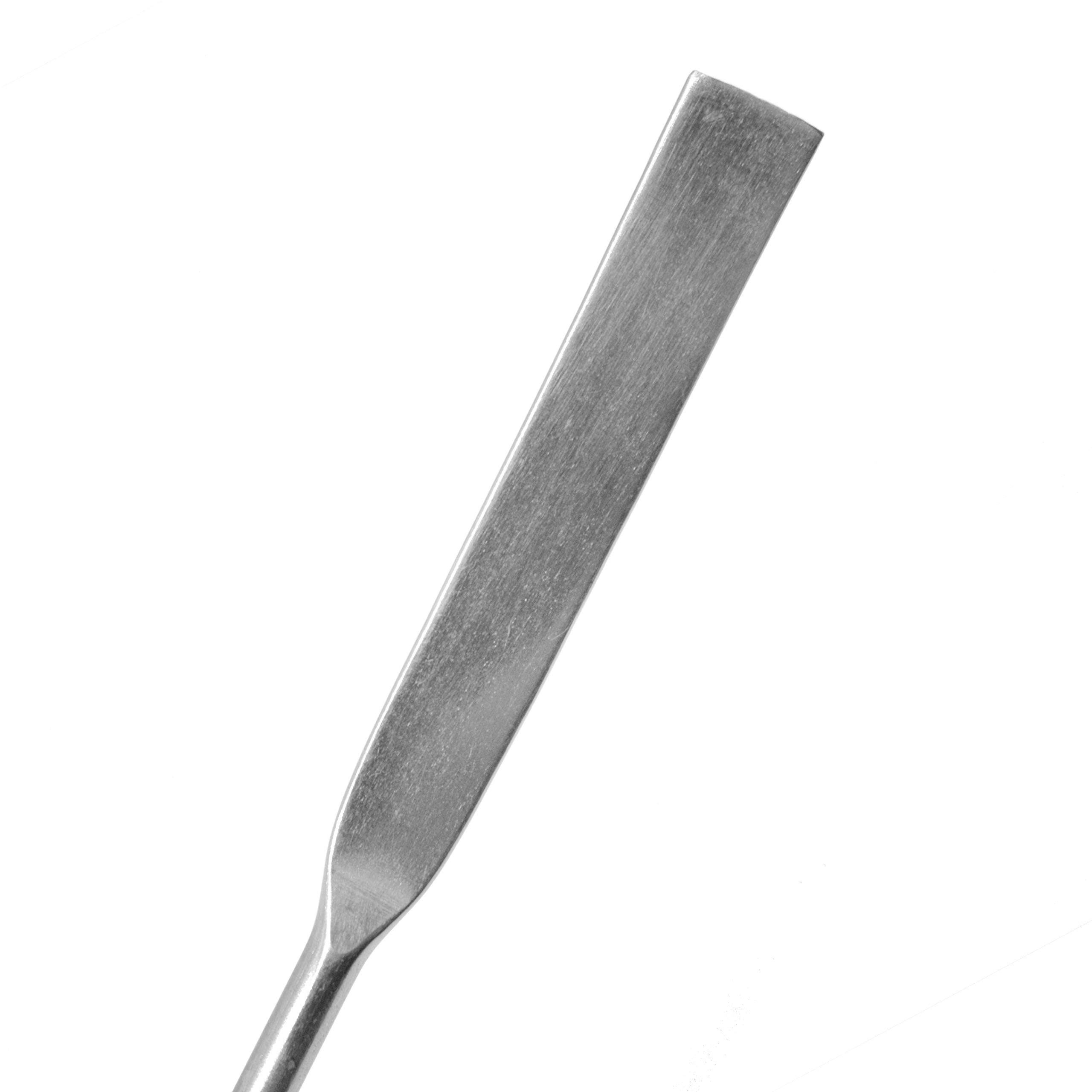 Micro Spatula Spoon, 5.9" - Stainless Steel, Polished - One 0.2" Flat End, One 0.2" Scoop End - Eisco Labs
