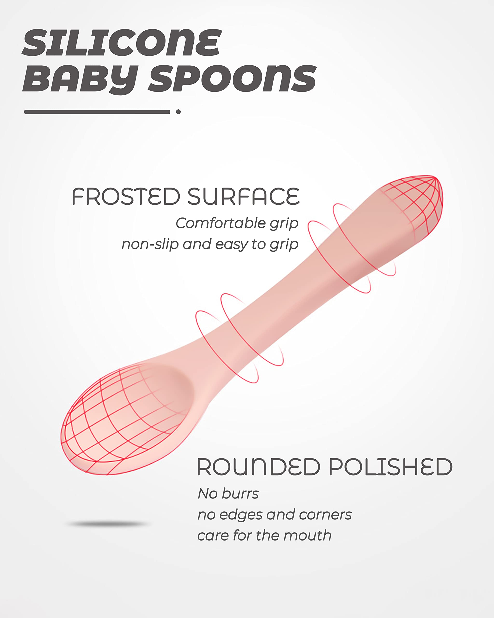 6 Pcs Silicone Baby Spoons and Baby Forks, Chewable Baby Utensils for Self-Feeding, Silicone Baby Utensils, Kids Utensils for Over 6 Months Babies