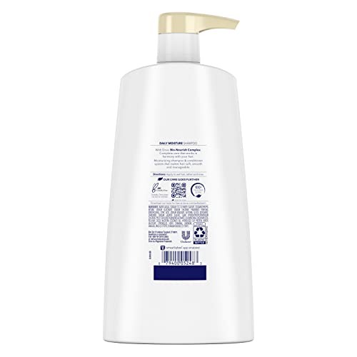 Dove Moisturizing Shampoo with Pump for Dry Hair Daily Moisture with Bio-Nourish Complex for Manageable and Silky Hair 25.4 oz