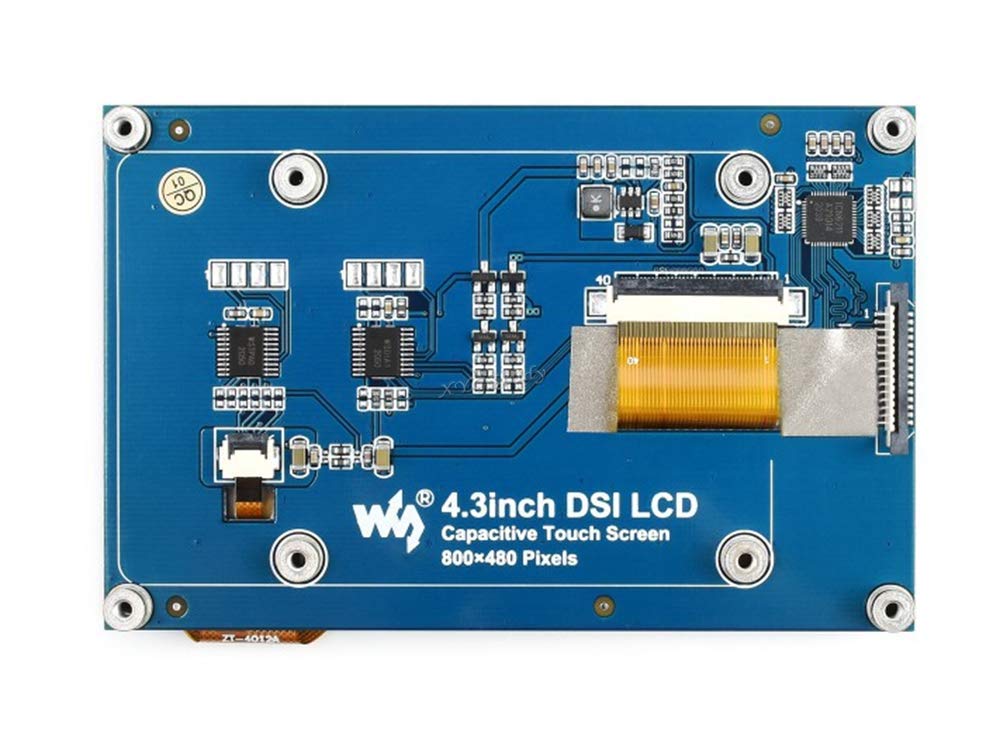 XYGStudy 4.3inch for Raspberry Pi IPS LCD Capacitive Touch Display Screen 800×480 4.3inch IPS Wide Angle MIPI DSI Interface for Raspberry Pi 4 3 2 Model B B+ A+ Raspbian Retropie Ubuntu Driver Free