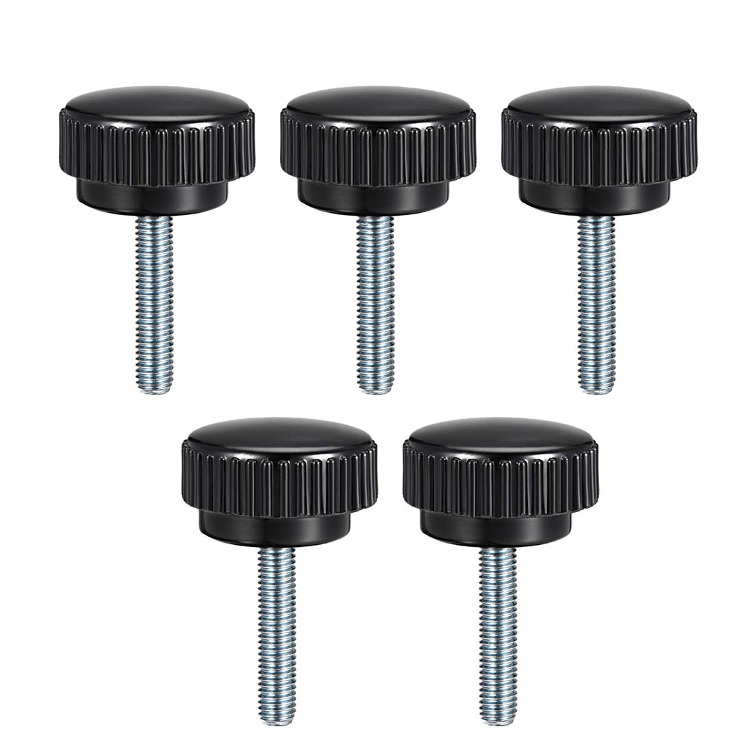 uxcell M8 x 30mm Male Thread Knurled Clamping Knobs Grip Thumb Screw on Type 5 Pcs