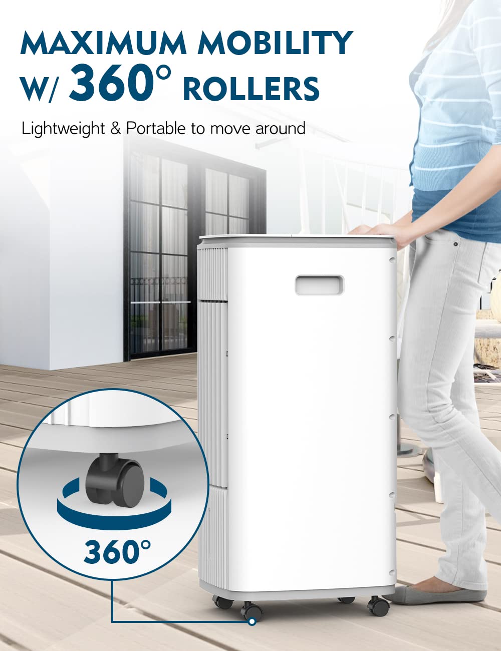 3-IN-1 Evaporative Air Cooler, Portable Air Conditioner w/Cooling/Humidify, Cooling Tower Fan with Remote, 70° Oscillation & 7H Timer Swamp Cooler, Windowless Evaporative Cooler for Room, Ice Packs*4