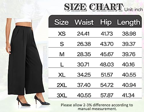 Arolina Women High Waist Wide Leg Long Pants Loose Fit Casual Palazzo Lounge Pants with Pockets
