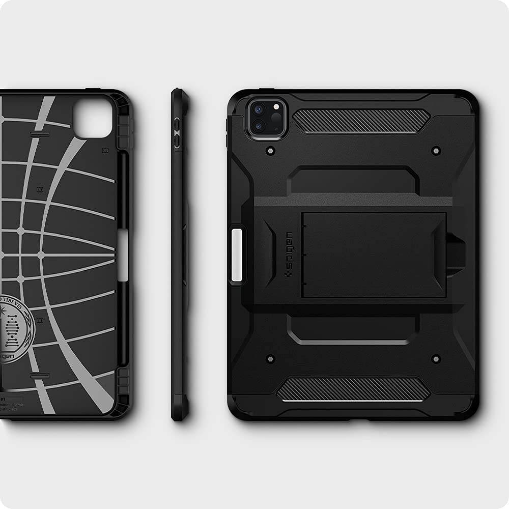Spigen Tough Armor Pro Designed for iPad Pro 11 inch Case M2 4th Generation (2022) / 3rd Generation (2021) / 2nd Generation (2020) / 1st Generation (2018) with Pencil Holder - Black
