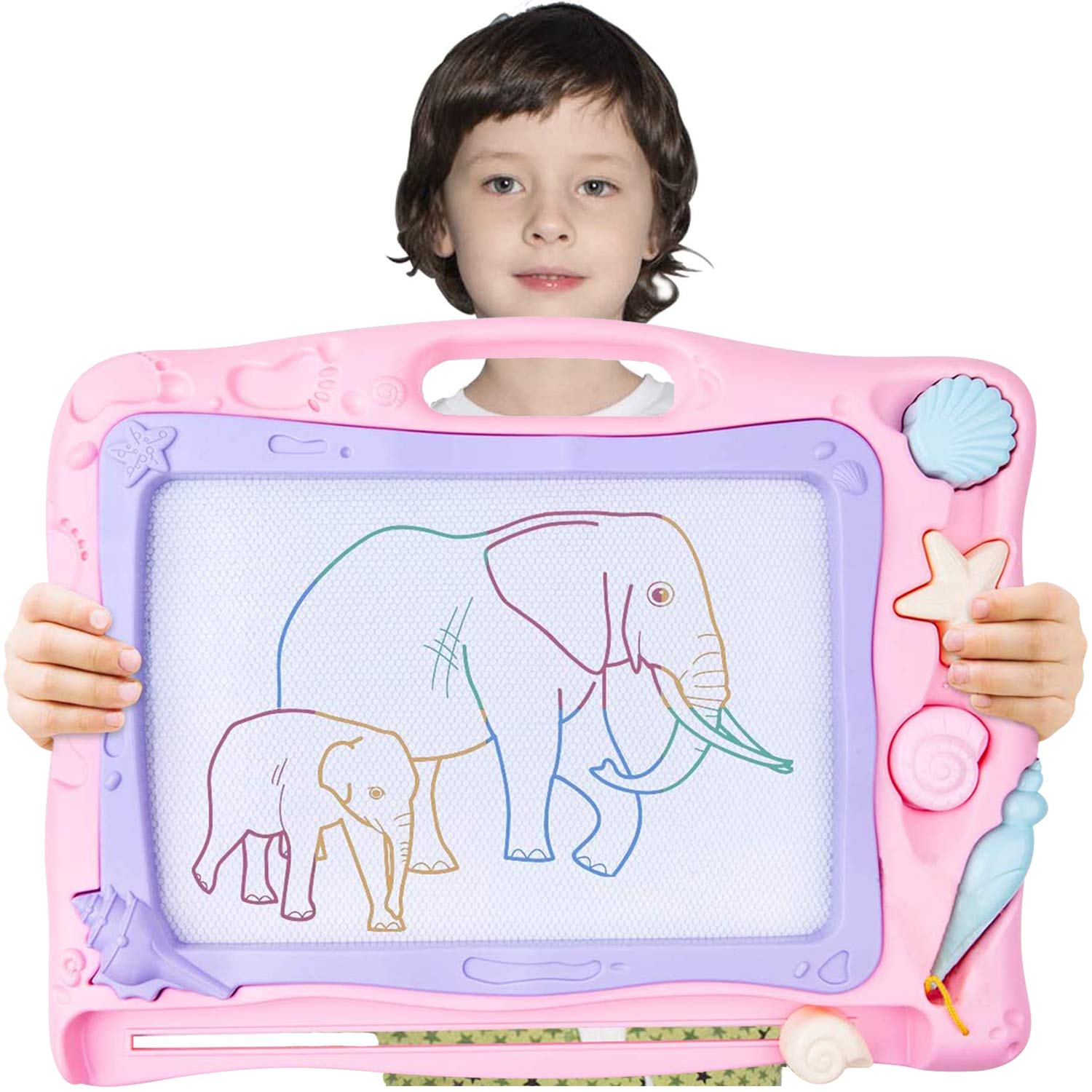 Automoness Magnetic Drawing Board for Kids, Toddler Toys for 1-4 Years Boys & Girls, Color Erasable Doodle Writing Pad, Learning Painting Pad, Preschool Educational Toy for Toddlers, Kids Gift (Pink)