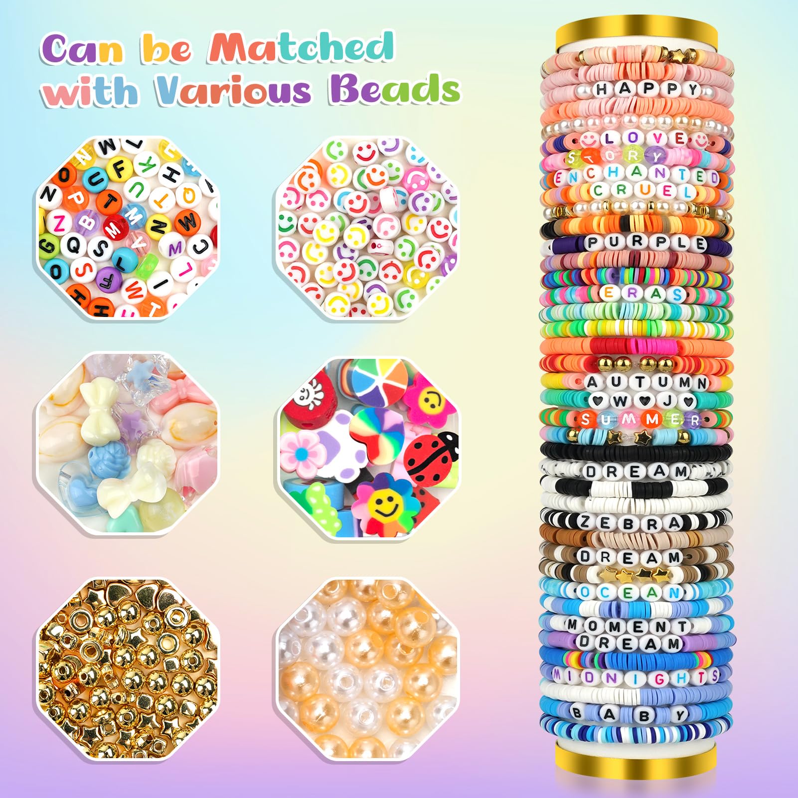Clay Beads, 3000Pcs Red Clay Heishi Beads for Bracelets Making, Flat Round Polymer Heishi Beads for DIY Jewelry Making(Bagged)
