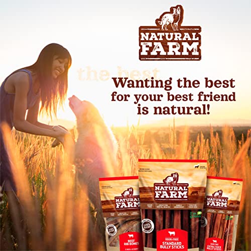 Natural Farm Bully Sticks (6 Inch, 30 Pack), Thin Pizzle Pixie Beef Treats, Grain-Free, High Protein, Best Rawhide Alternative for Small, Puppies or Senior Dogs
