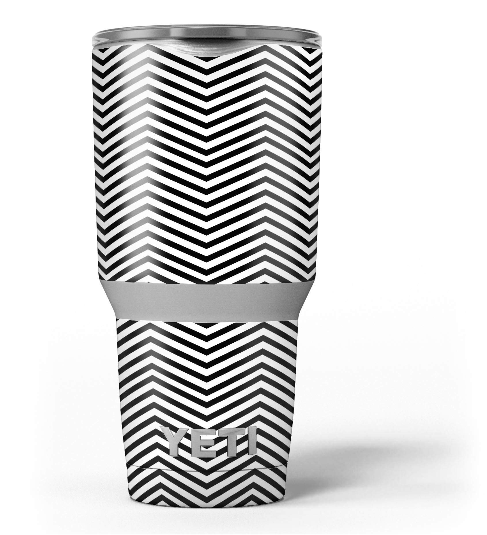 Design Skinz Slate Black Chevron with Translucent Backing - Skin Decal Vinyl Wrap Kit Compatible with The Yeti Rambler Cooler Tumbler Cups