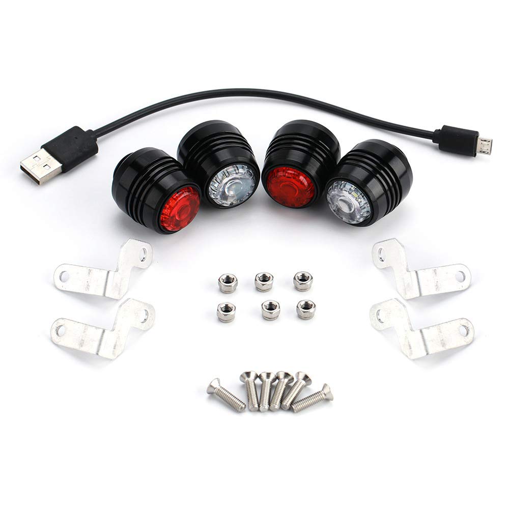 4Pcs Skateboard Lights for Night Riding Bike Lights USB Rechargeable Night Warning Bicycle Tail Red Light Super Bright Led Safety Lights Outdoor Waterproof Rear Lights for Skateboard Longboard