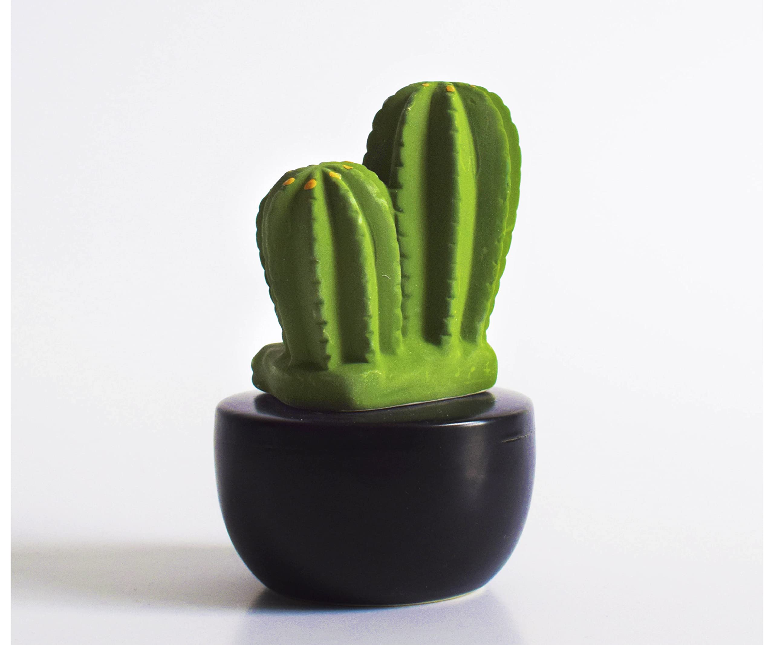 Auxo Gardens Cactus Ceramic Essential Oil Diffuser for Aromatherapy, for Birthday, housing Warming, Holidays, Cute Decoration for Desk and Rooms (Blue Candle)
