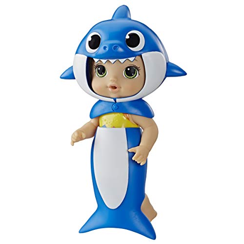 Baby Alive, Baby Shark Brown Hair Doll, with Tail & Hood, Inspired by Hit Song & Dance, Waterplay Toy for Kids Ages 3 Years Old & Up (Amazon Exclusive)