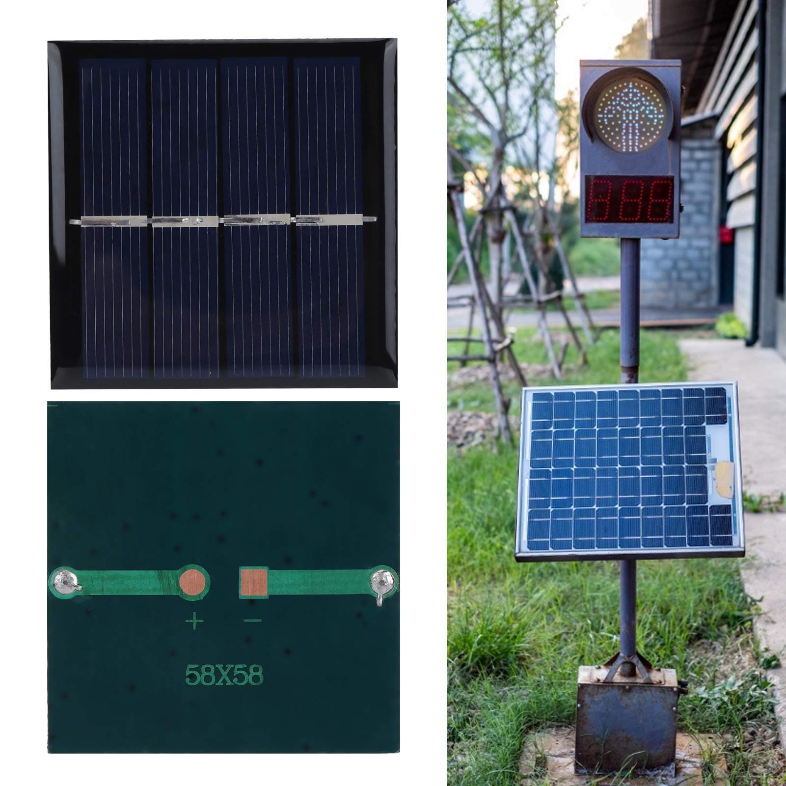 4Pcs Solar Panels, 0.45W 2V 58x58mm Solar Panel Kit, PET Solar Charger Panel, Waterproof Solar Charger, Portable DIY Solar Charging Board Module Charging Accessories, Solar Power Supplies