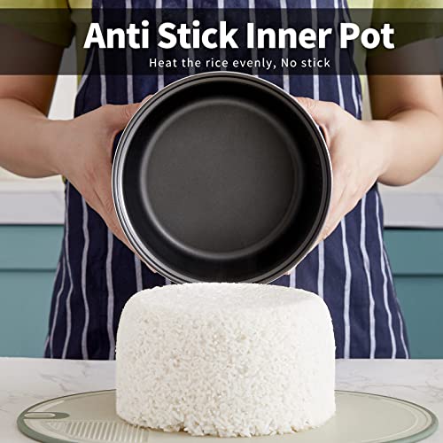 Dezin Rice Cooker 4 Cups Uncooked, Small Rice Cooker Steamer with Removable Nonstick Pot, BPA Free, Keep Warm & 24 Hours Time Delay Function, Mini Rice Cooker for Rice, Simmering Grain, Oatmeal, Quinoa