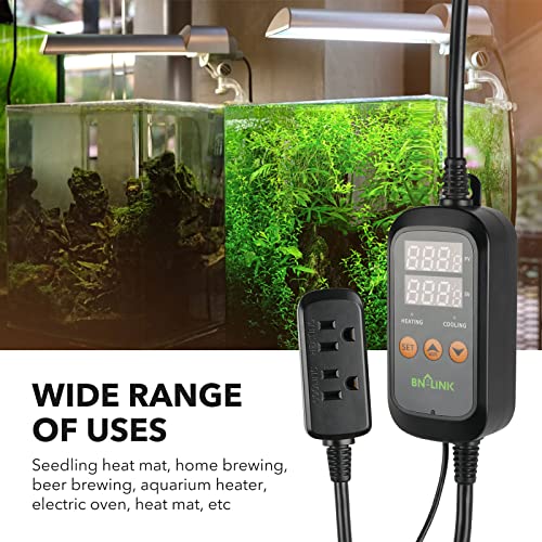 BN-LINK 8" X 12" Reptile Heating Mat & Smart WiFi Digital Temperature Controller Heating Cooling Compatible with Alexa and Google Home for Reptiles Aquarium