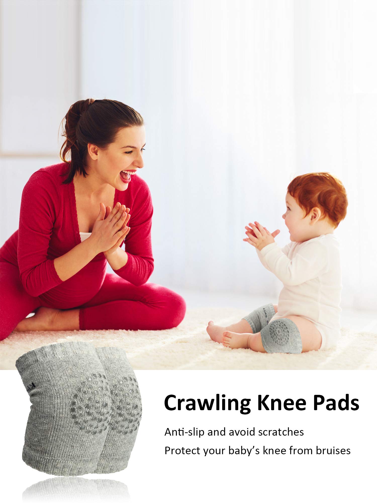 WILLBOND 12 Pairs Baby Crawling Pads Anti-Slip Knee Protector Baby's Knee for Crawling Leg Warmers Toddler Walker Protector Essentials Pads