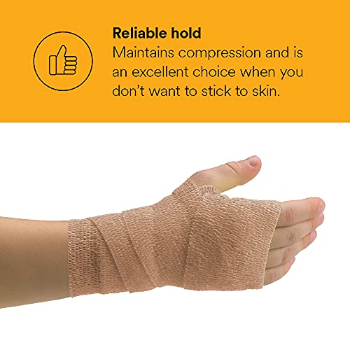 3M™ Coban™ NL Non-Latex Self-Adherent Wrap with Hand Tear, 2084, 4 in x 5 yd, 18 Rolls/Case