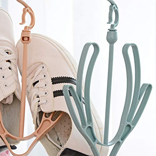 Holibanna 2Pcs Shoes Drying Hanger Plastic Cloth Hanging Dryer Rack Hook for Shoes Home Using (Sky-Blue)