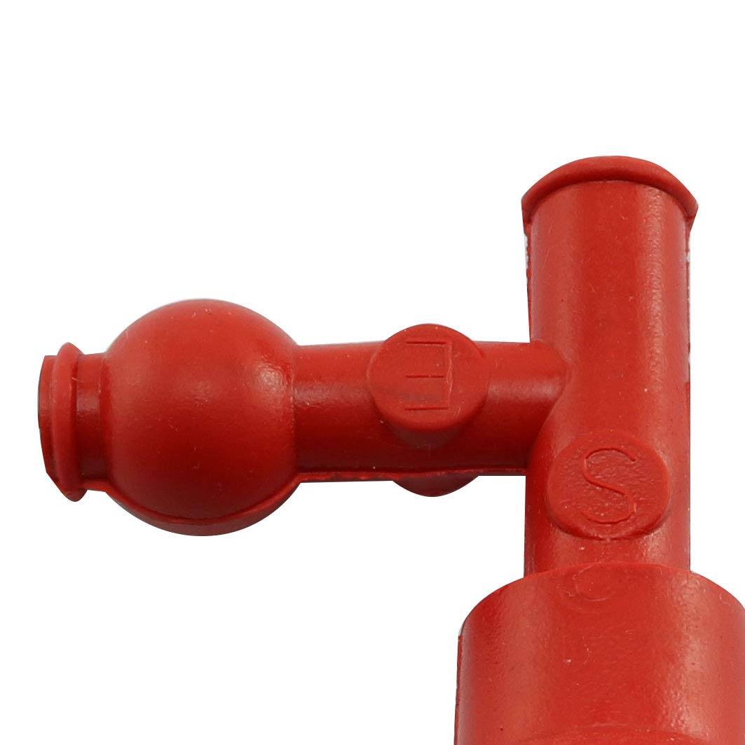 JCBIZ Lab Pipette Filler Bulb 3 Valves Rubber Pipets, Red Three Valve Safety Pipette Filler