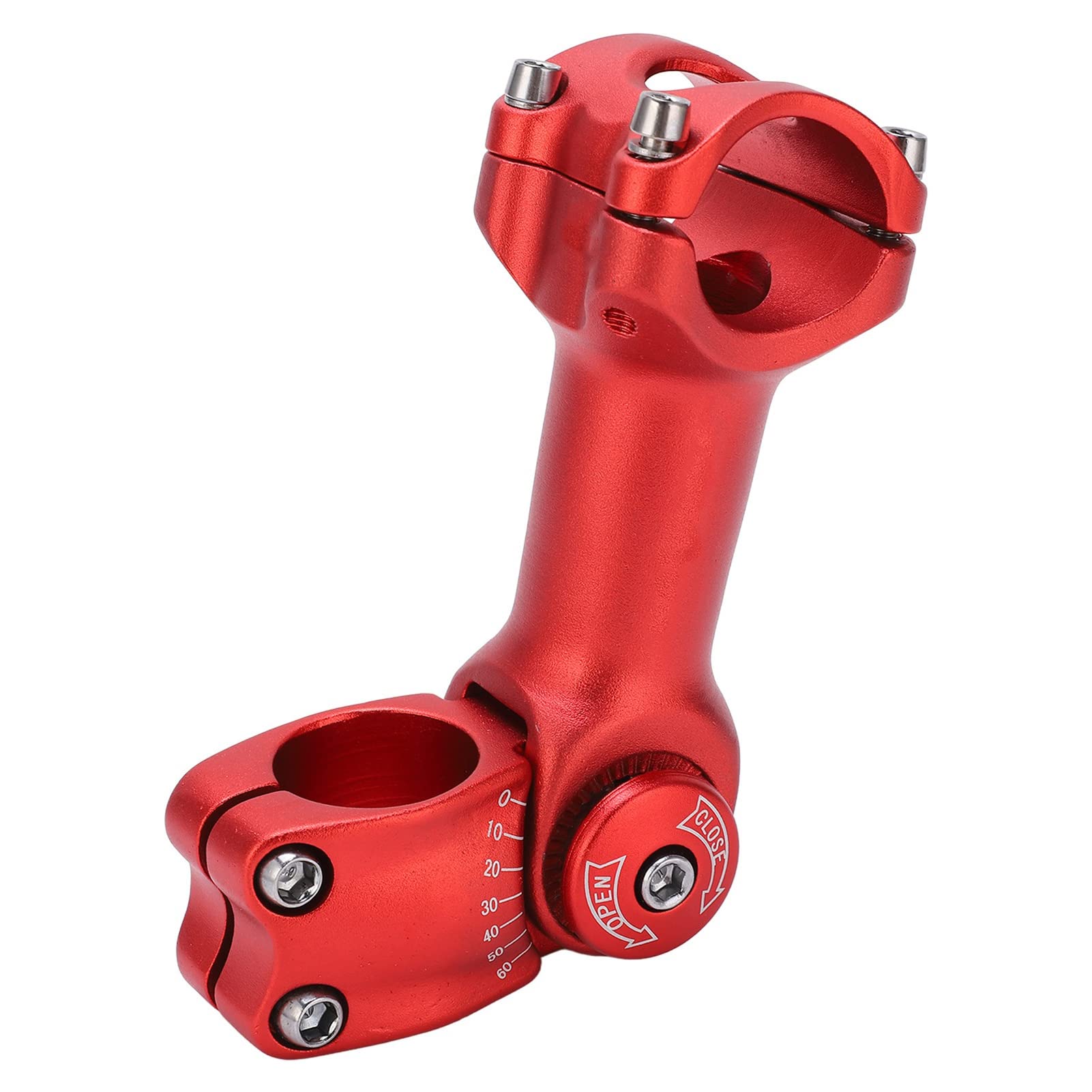 31.8 Bike Stem Replacement, 125mm 60 Degree Adjustable Mountain Bike Handlebar Stem Riser for Road Cycling(red)
