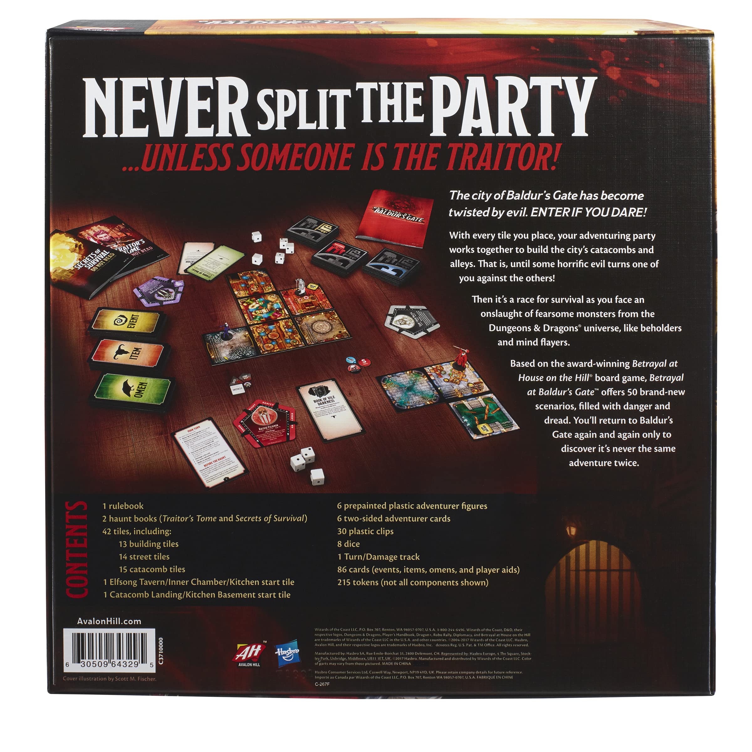 Avalon Hill Hasbro Gaming Betrayal at Baldur's Gate Modular Board Hidden Traitor Game,Ages 12 and Up,D&D,Based on Betrayal at House on The Hill