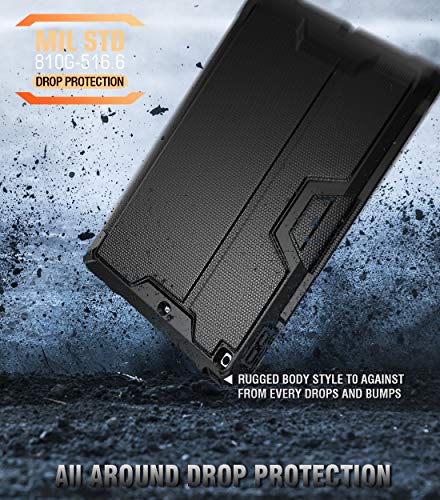 Poetic Explorer Case Designed for iPad 10.2 9th Generation (2021) / 8th Gen (2020) /7th Gen (2019) Case, Full Body Rugged Stand Folio Cover Case, Built-in Screen Protector and Pencil Holder, Black