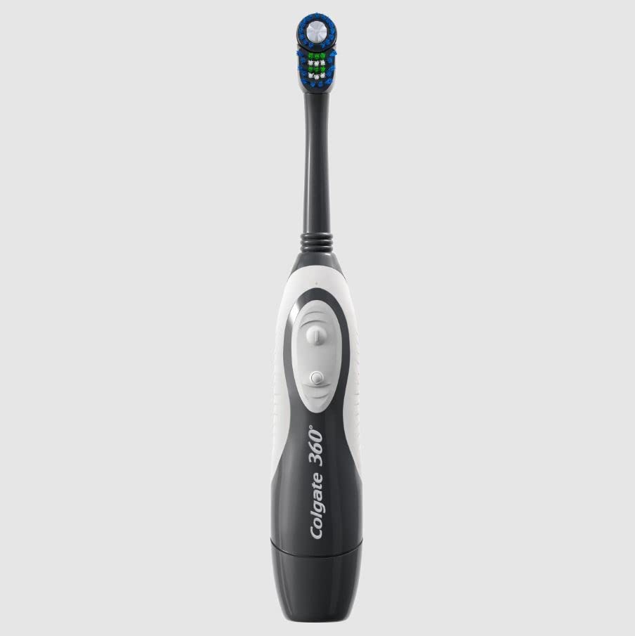 Colgate 360 Optic White Battery-Powered Toothbrush,1 Count (Pack of 2)