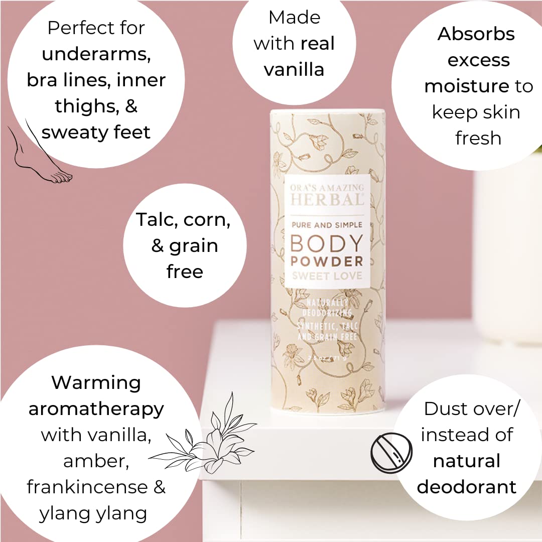 Natural Talc Free Powder, Body Powder for Women, Blissful Earth Scent with Lavender Essential Oil Blend, No Talc, Corn, Grain, Scented Bath Powder, 2.5 oz (3 Pack Body Powders)