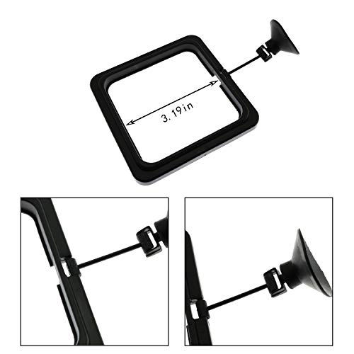Maxmoral 2pcs Black Fish Feeding Ring Aquarium Fish Tank Mariculture Fishes Floating Food Feeder Circle with Suction Cup(Round and Square)