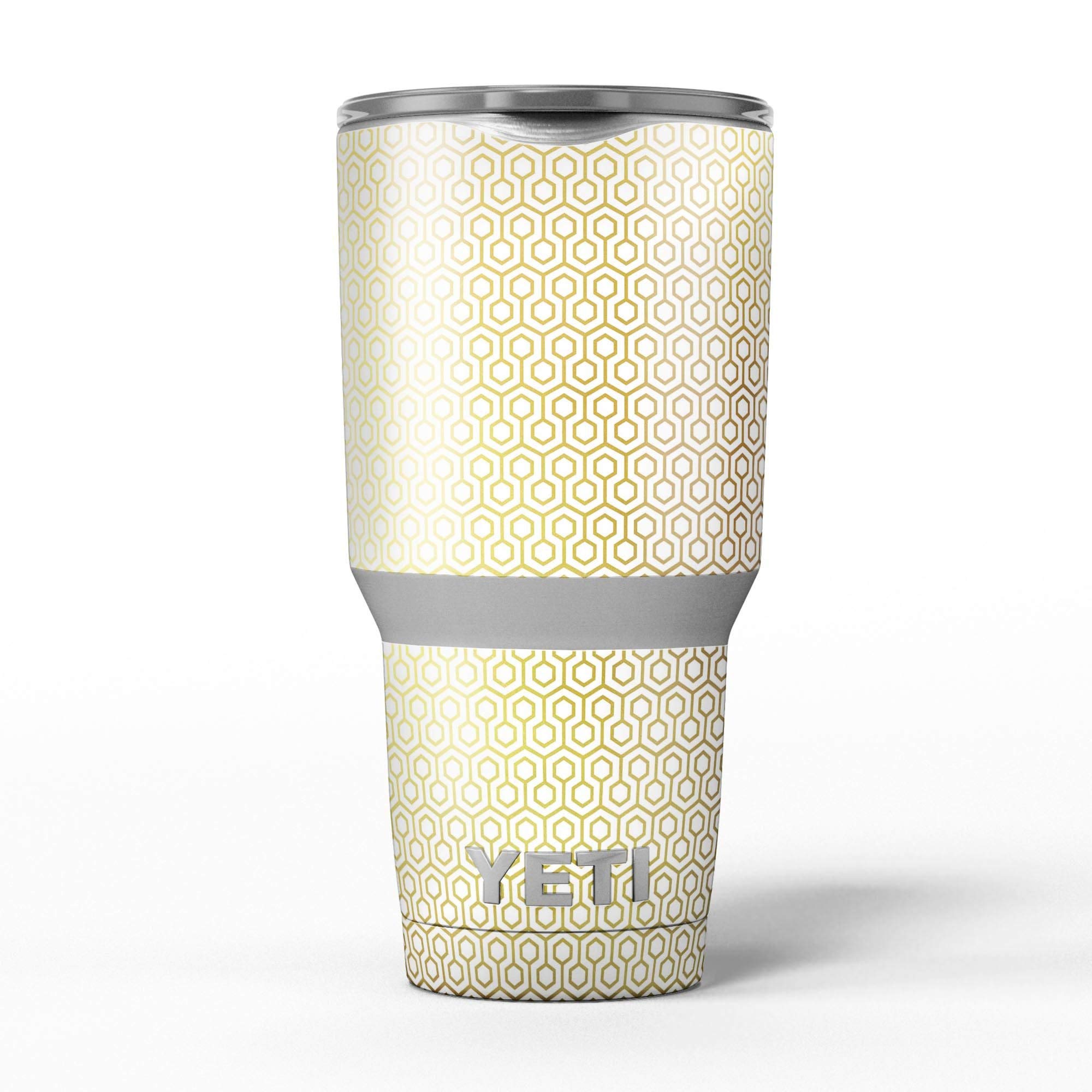 Design Skinz The Golden Honeycomb Pattern - Skin Decal Vinyl Wrap Kit compatible with the Yeti Rambler Cooler Tumbler Cups