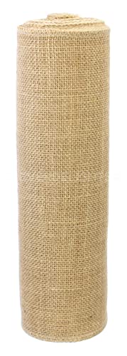 CleverDelights 12" Premium Burlap Roll - 10 Yards - No-Fray Finished Edges - Natural Jute Burlap Fabric