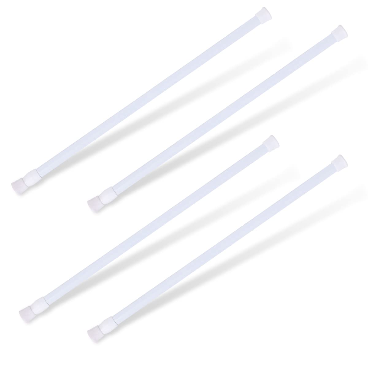 4Pcs Window Security Bars Sliding Glass Door Lock White Security Window Lock Bar for Children Home(17-27.6 Inches in Length)