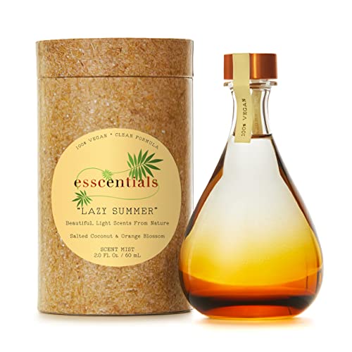 ESSCENTIALS Lazy Summer Fragrance Mist - Beautiful and Light Spray Fragrance from Nature - Vegan and Non-Toxic Mist Featuring Notes of Salted Coconut and Orange Blossom - 2.0 Oz / 60ml