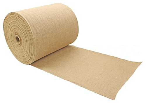 CleverDelights 14" Premium Burlap Roll - 100 Yards - No-Fray Finished Edges - Natural Jute Burlap Fabric