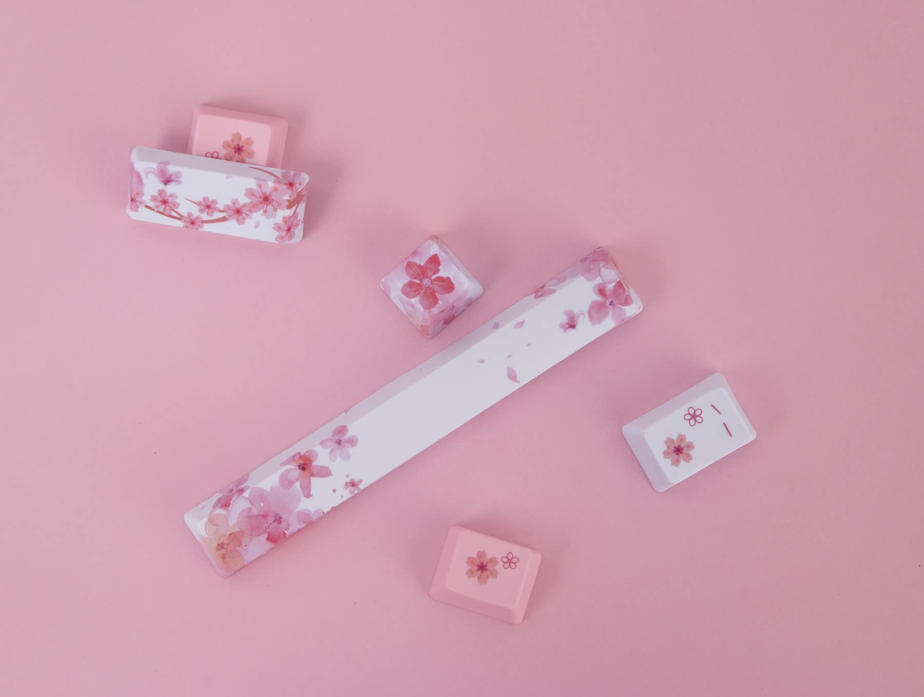 ZMX Cherry Blossom 61 Mechanical Keyboard,Hot Swappable 60％Compact Mechanical 5.0Bluetooth/Type-C Wired Dual-Mode RGB Backlit Dye-Sublimation PBT Keycap Gaming Keyboard(Black Switch, Pink)