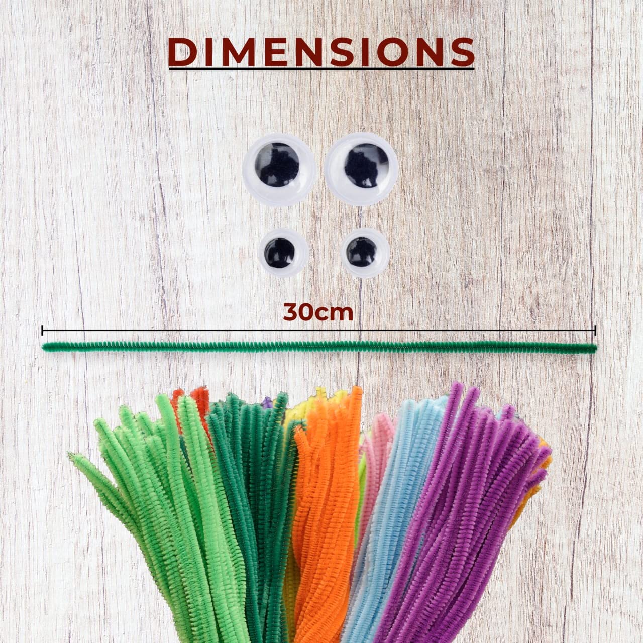 360pcs Multi Colour Pipe Cleaners+100pcs Googly Eyes - Pipe Cleaner for Craft Supplies & DIY Art Creative Craft Projects & Decorations