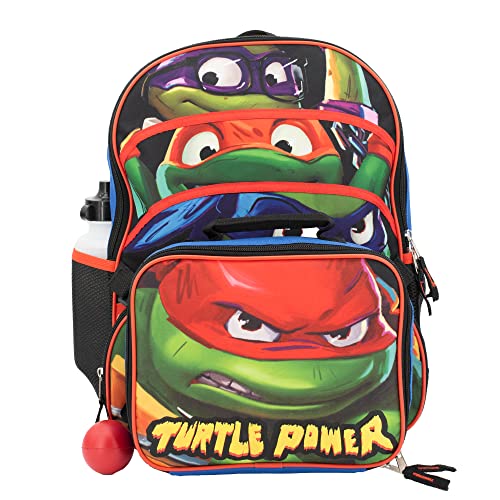 AI ACCESSORY INNOVATIONS Teenage Mutant Ninja Turtles 4 Piece Backpack Set, Kids 16" School Bag with Front Zip Pocket, TMNT Travel Bag