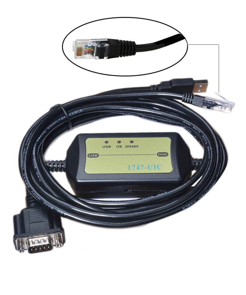 Avanexpress Twinklebay PLC Programming Cable Compatible with 1747-UIC USB to DH485 RS485 RS232 Interface Converter