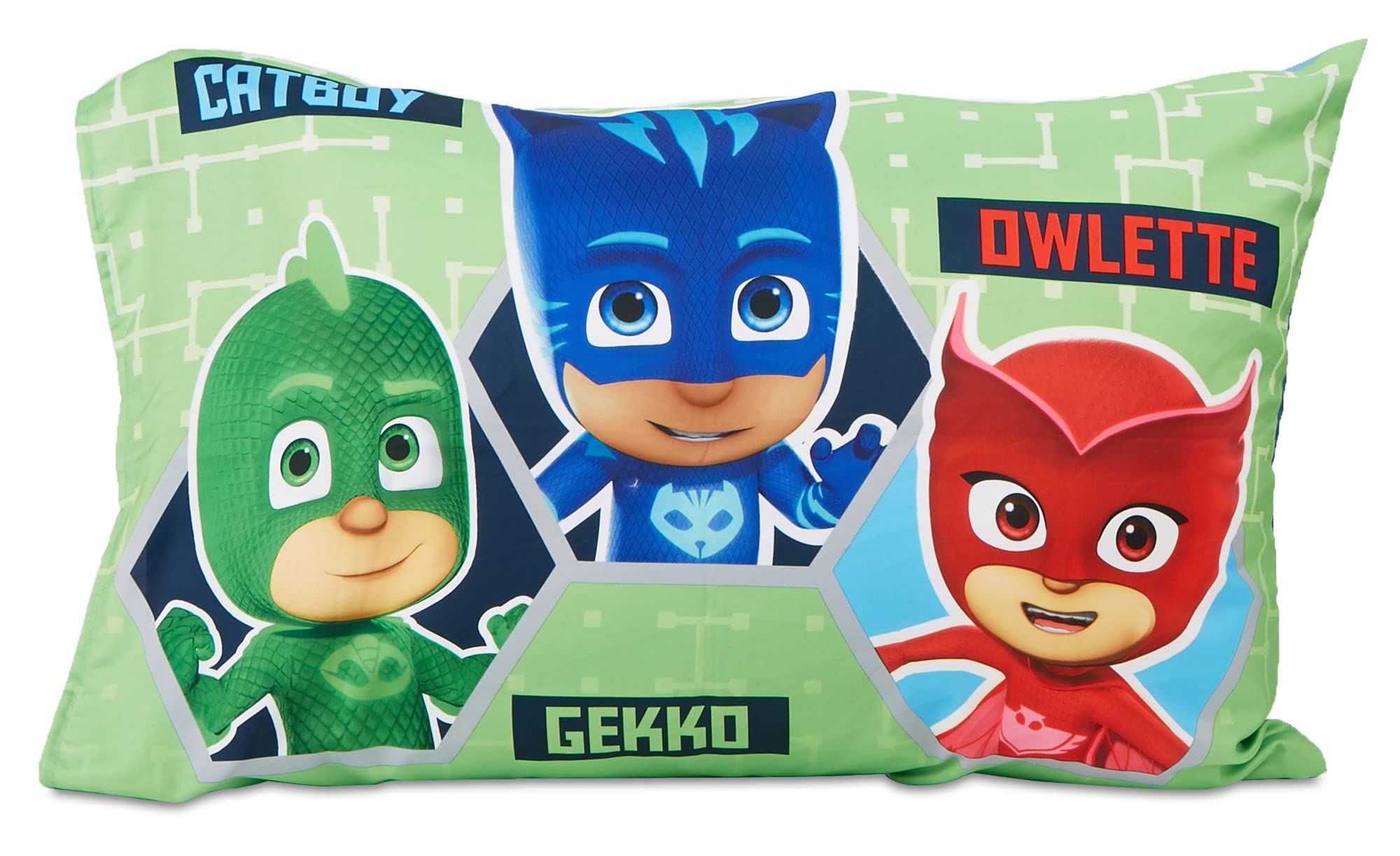 PJ Masks Time to Save The Day 4 Piece Toddler Bedding Set – Includes Comforter, Sheet Set – Fitted and Top + Reversible Pillow for Boys Bed, Blue