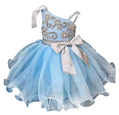 Jenniferwu G285BB Infant Toddler Baby Newborn Little Girl's Pageant Party Birthday Dress Baby Blue Size 9-12M