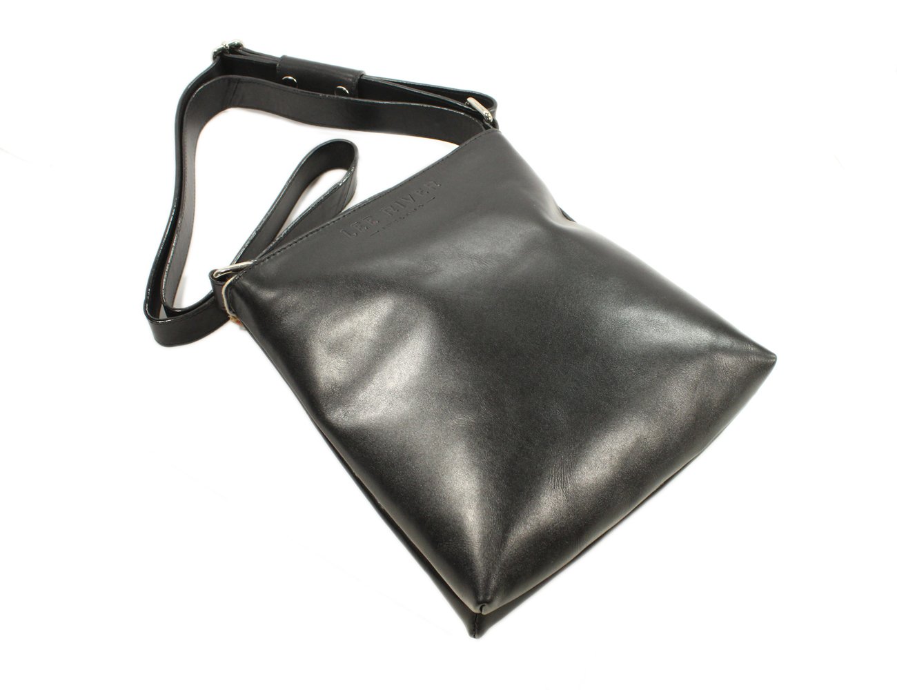 Biddy Murphy Irish Hand Bag Crossbody Black Leather Embossed Celtic Weave Made in Ireland