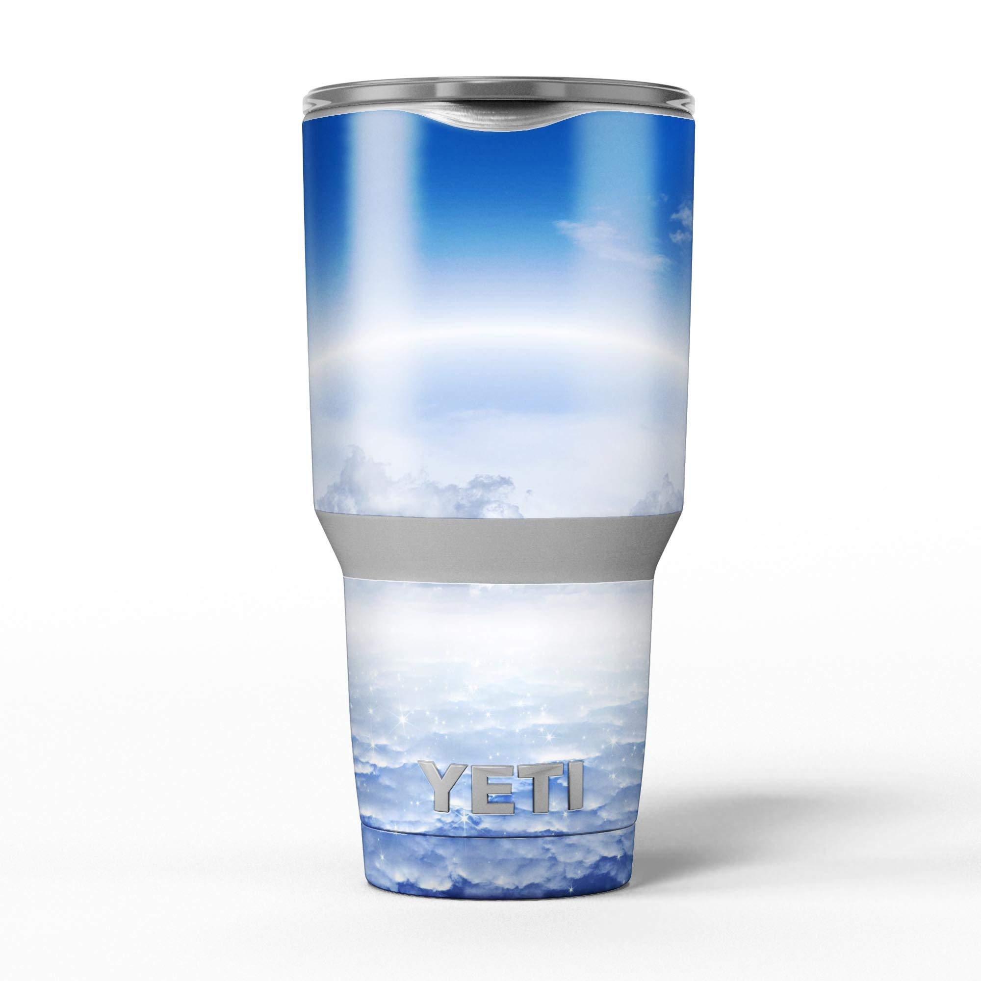 Design Skinz Vivid Blue Reflective Clouds on The Horizon - Skin Decal Vinyl Wrap Kit Compatible with The Yeti Rambler Cooler Tumbler Cups