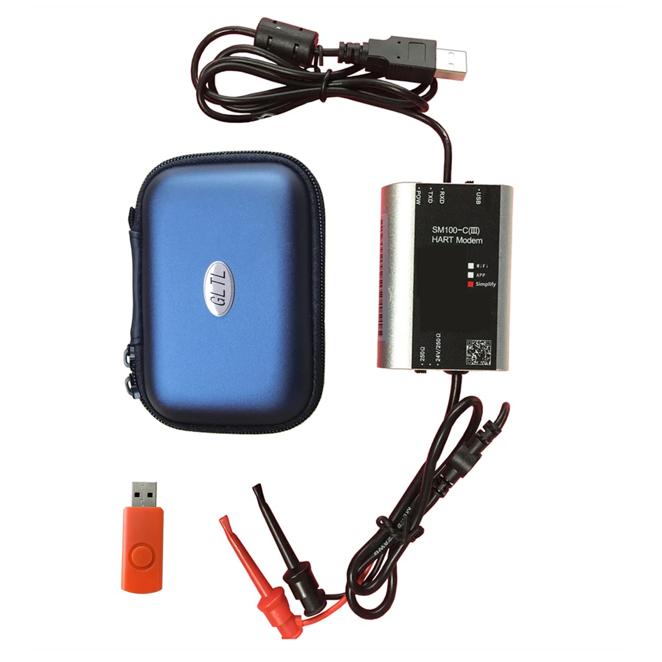 GLTL Integrative USB Hart Modem USB to Hart Protocol Modem Hart Transmitter HART Convertor(Suitable for All Devices Which Support Hart Protocol)